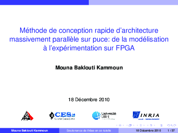 (PDF) Méthode de conception rapide d'architecture massivement parallèle sur puce: de la ...