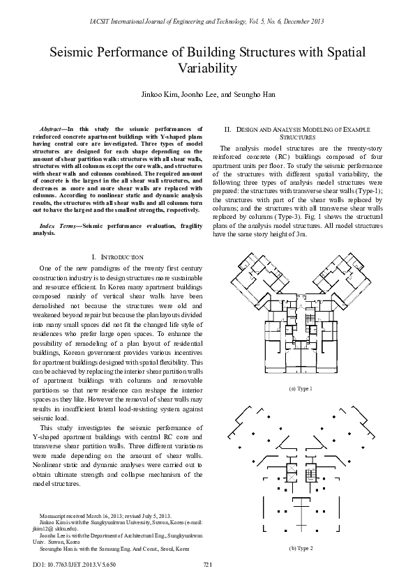 (PDF) Seismic Performance of Building Structures with Spatial Variability
