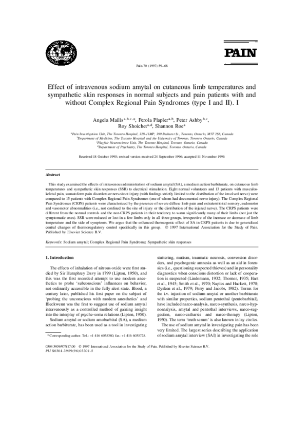 (PDF) Effect of intravenous sodium amytal on cutaneous limb ...