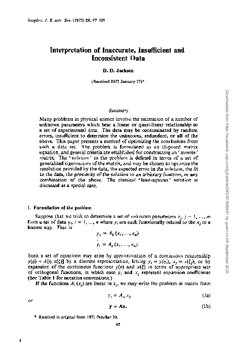 (PDF) Interpretation of Inaccurate, Insufficient and Inconsistent Data