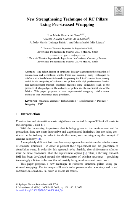 (PDF) New Strengthening Technique of RC Pillars Using Pre-stressed Wrapping