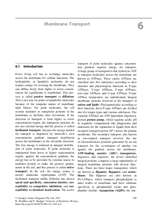 (PDF) Membrane Transport