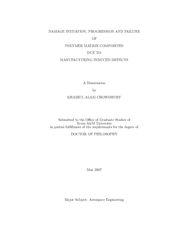 (PDF) Damage initiation, progression and failure of polymer matrix ...