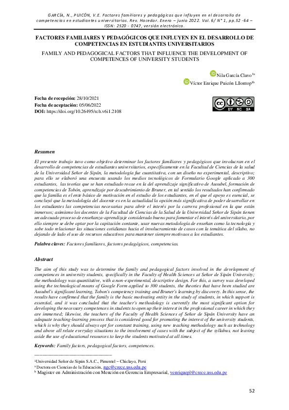 (PDF) Factores Familiares y Pedagógicos Que Influyen en El Desarrollo ...