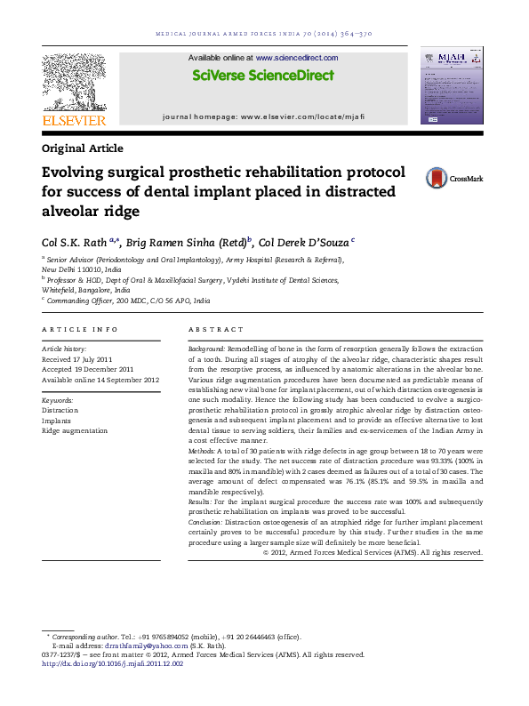 (PDF) Evolving surgical prosthetic rehabilitation protocol for success ...