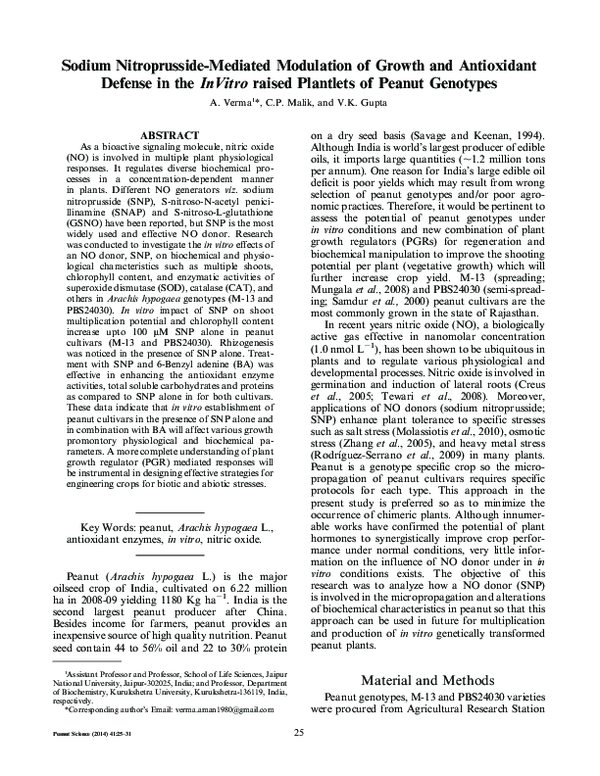(PDF) Sodium Nitroprusside-Mediated Modulation of Growth and ...