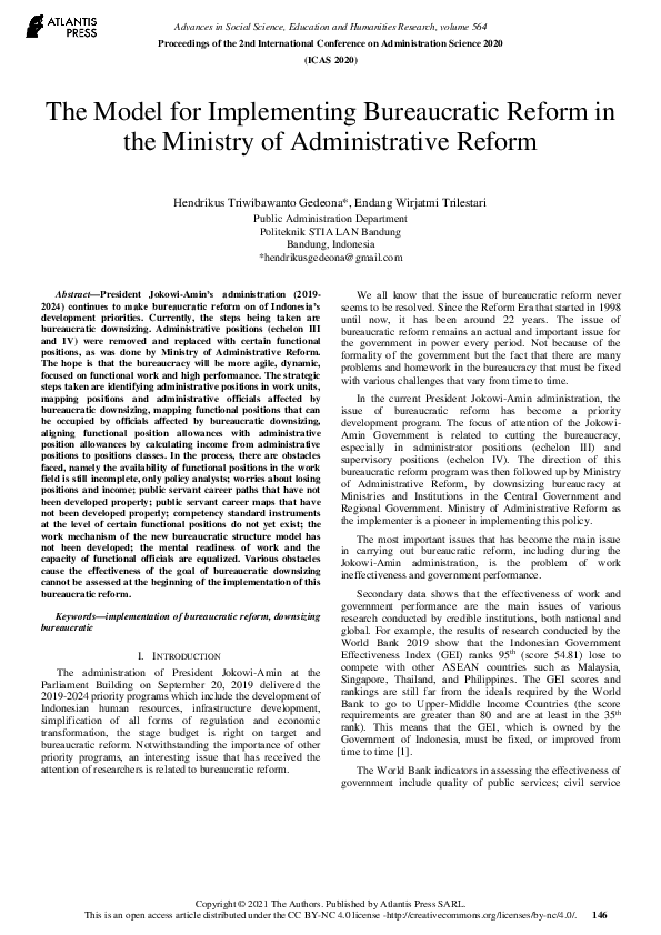 (PDF) The Model for Implementing Bureaucratic Reform in the Ministry of ...