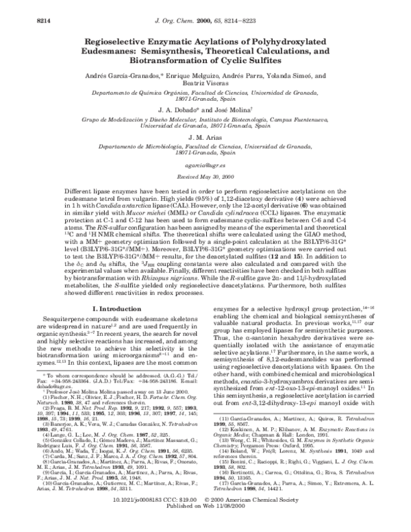 (PDF) Regioselective Enzymatic Acylations of Polyhydroxylated ...