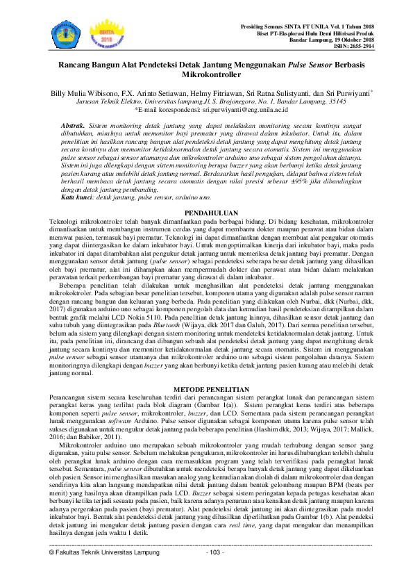 (PDF) Rancang Bangun Alat Pendeteksi Detak Jantung Menggunakan Pulse ...