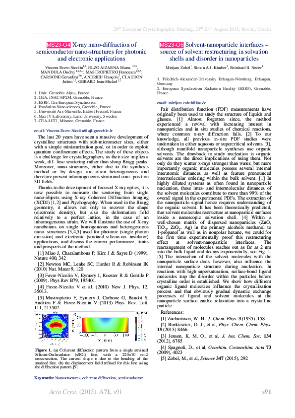 (PDF) X-ray nano-diffraction of semiconductor nano-structures for photonic and electronic ...