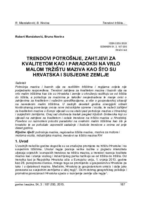 (PDF) Trendovi potrošnje, zahtjevi za kvalitetom kao i paradoksi na ...