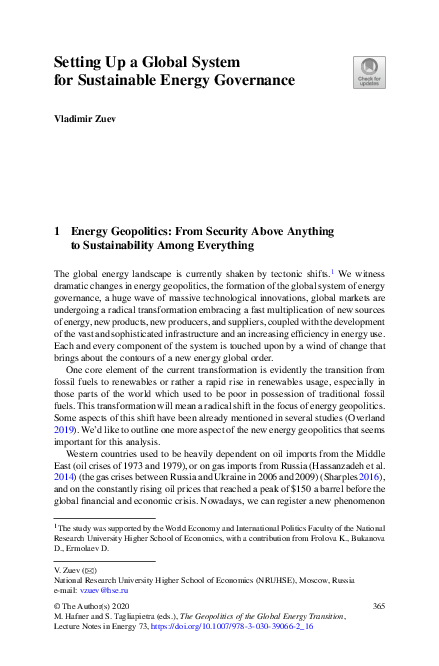 (PDF) Setting Up a Global System for Sustainable Energy Governance