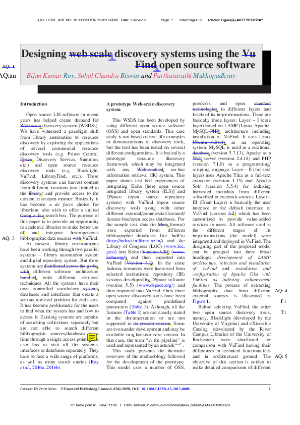 (PDF) Designing web-scale discovery systems using the VuFind open ...