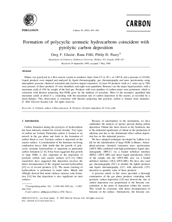 (PDF) Formation of polycyclic aromatic hydrocarbons coincident with ...