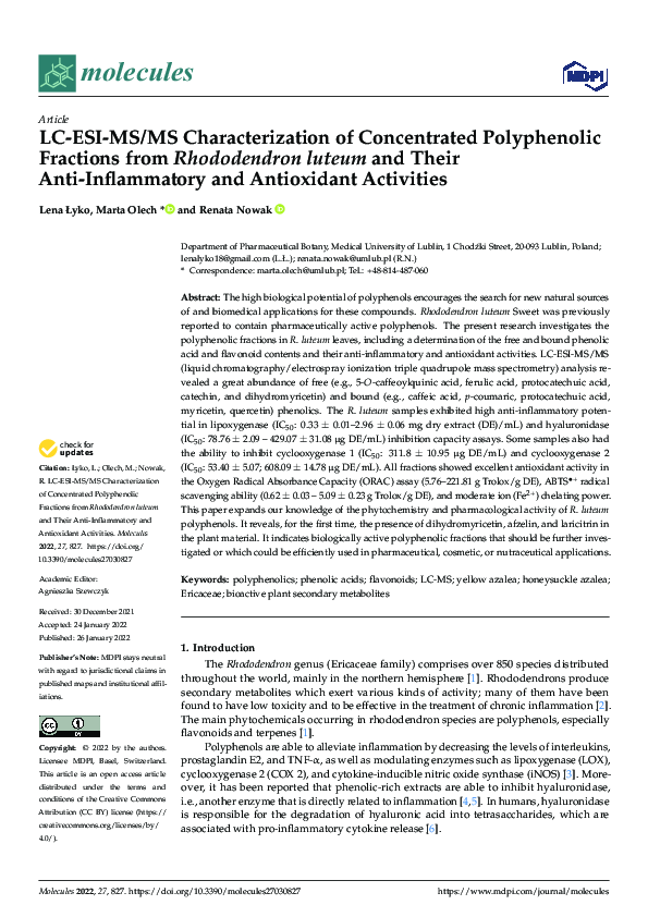(PDF) LC-ESI-MS/MS Characterization of Concentrated Polyphenolic ...