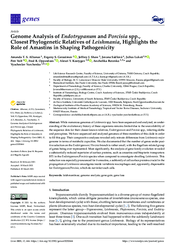 (PDF) Genome Analysis of Endotrypanum and Porcisia spp., Closest ...
