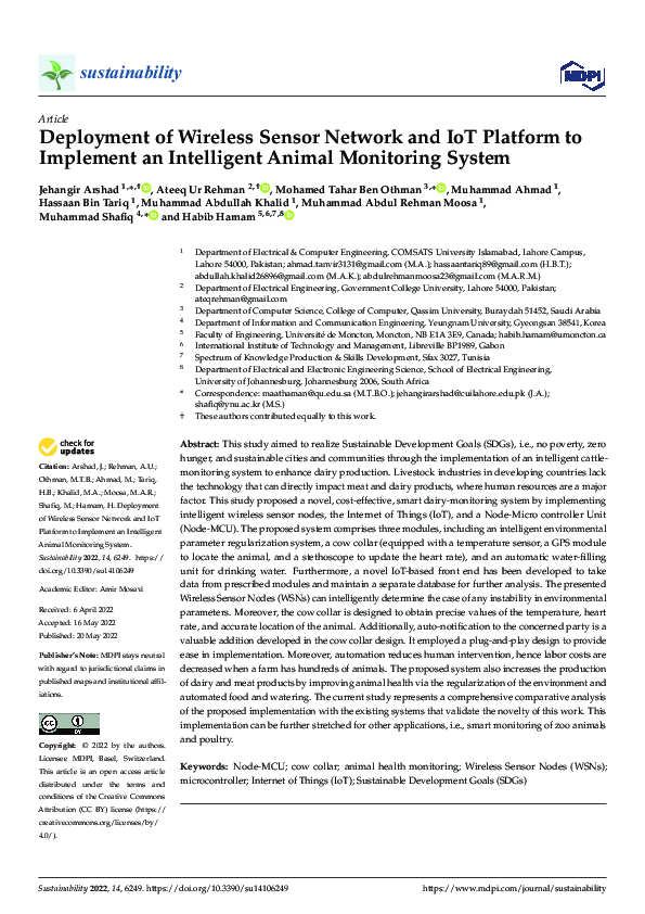 (PDF) Deployment of Wireless Sensor Network and IoT Platform to ...