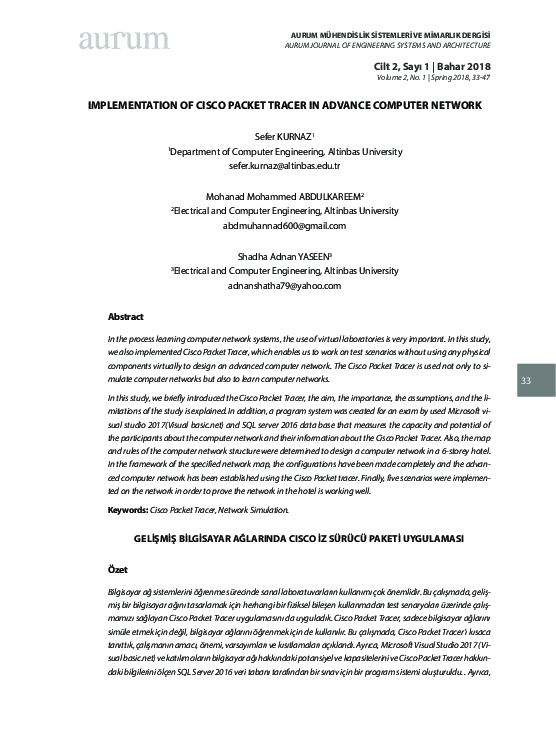 Pdf Implementation Of Cisco Packet Tracer In Advance Computer Network Gelişmiş Bilgisayar