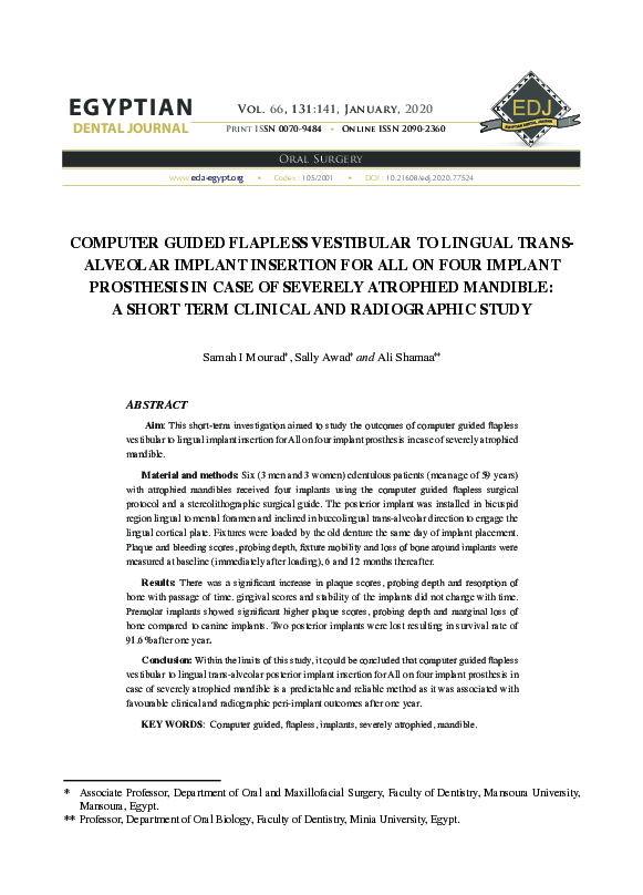 (PDF) Computer guided flapless vestibular to lingual trans-alveolar implant insertion for All on ...
