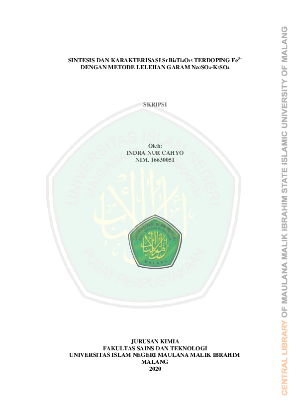 (PDF) Sintesis dan karakterisasi srbi4ti4o15 terdoping fe3+ dengan ...