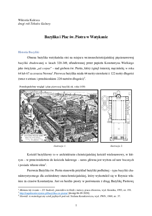 Pdf Opis Bazylika I Plac św Piotra W Watykanie