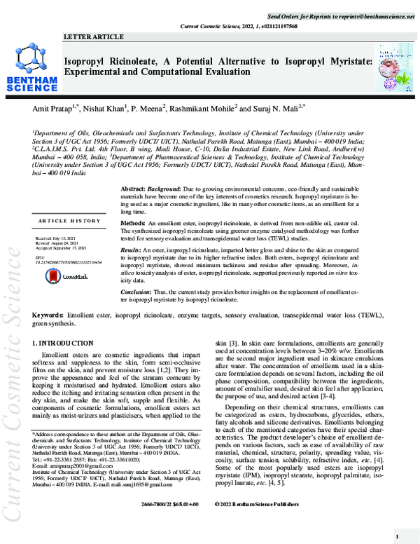 (PDF) Current Cosmetic Science