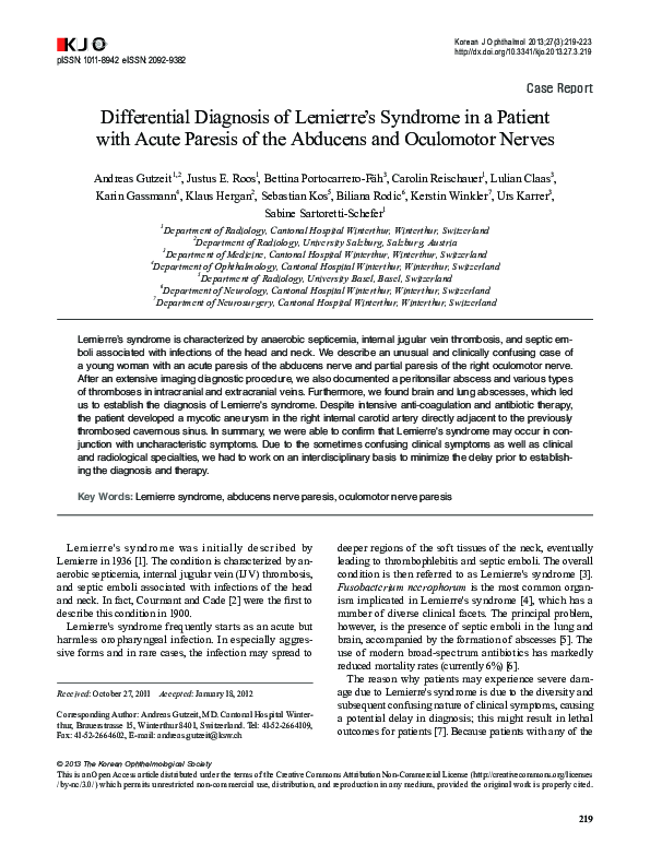 (PDF) Differential diagnosis of Lemierre's syndrome in a patient with ...
