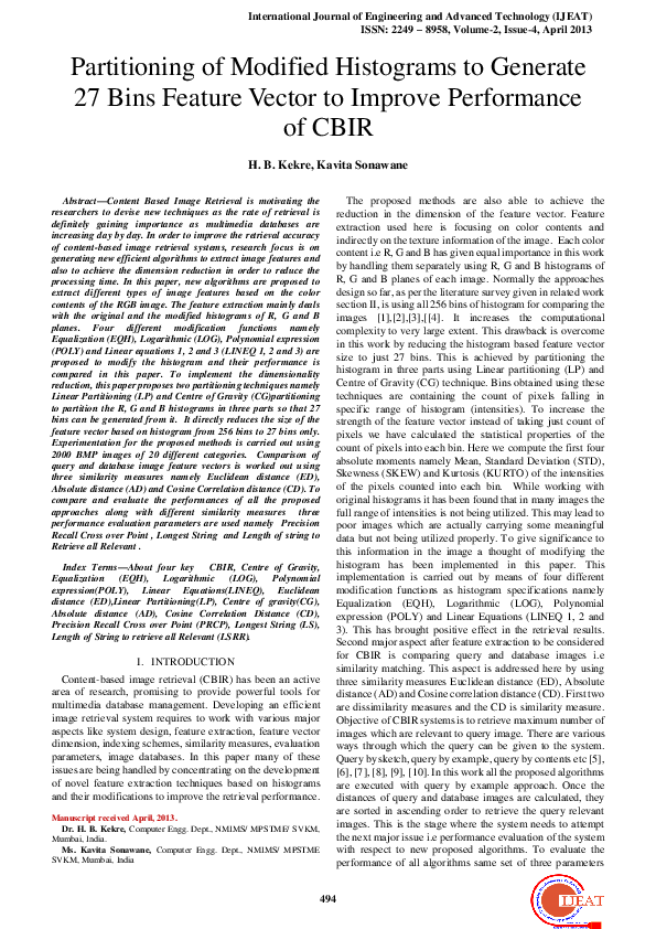(PDF) Partitioning of Modified Histograms to Generate 27 Bins Feature Vector to Improve ...