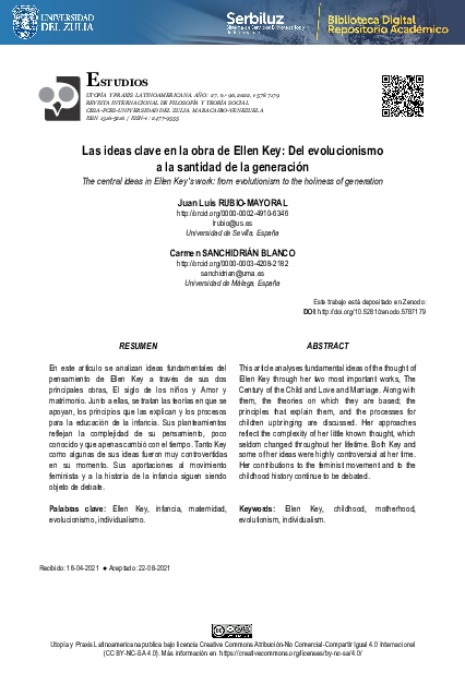 (PDF) Las ideas clave en la obra de Ellen Key: Del evolucionismo a la ...