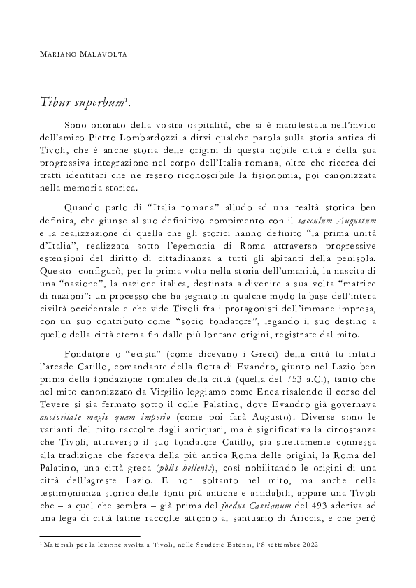 (PDF) Tibur superbum