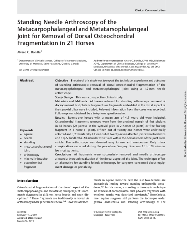 (PDF) Standing Needle Arthroscopy of the Metacarpophalangeal and ...