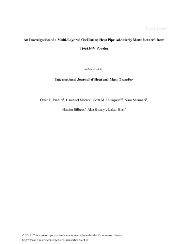 (PDF) An investigation of a multi-layered oscillating heat pipe ...
