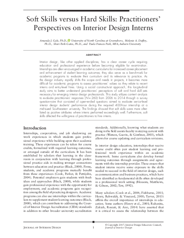 (PDF) Soft Skills versus Hard Skills: Practitioners' Perspectives on ...