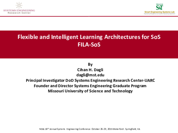 (PDF) Flexible and Intelligent Learning Architectures for SoS (FILA-SoS): Architectural ...