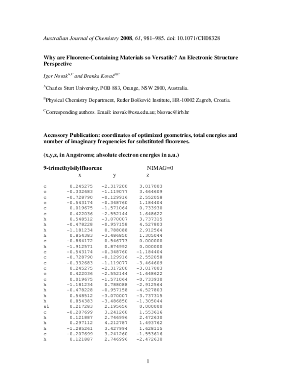 (PDF) Why are Fluorene-Containing Materials so Versatile? An Electronic ...