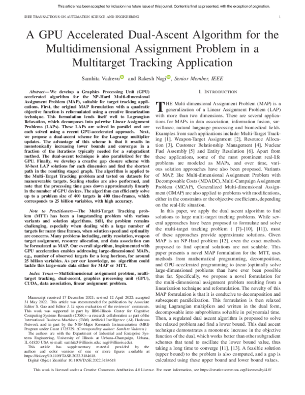 Pdf A Gpu Accelerated Dual Ascent Algorithm For The Multidimensional 3110