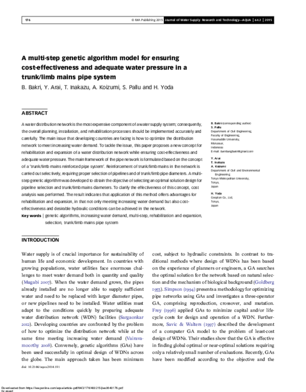 Pdf A Multi Step Genetic Algorithm Model For Ensuring Cost 4243