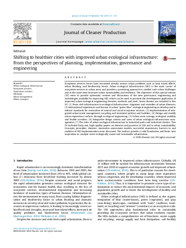 (PDF) Shifting to healthier cities with improved urban ecological ...