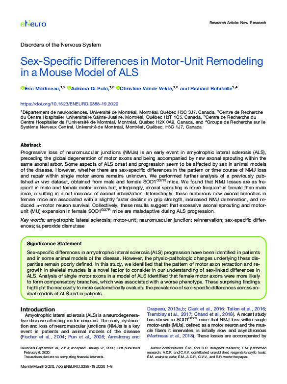 (PDF) Sex-Specific Differences in Motor-Unit Remodeling in a Mouse ...