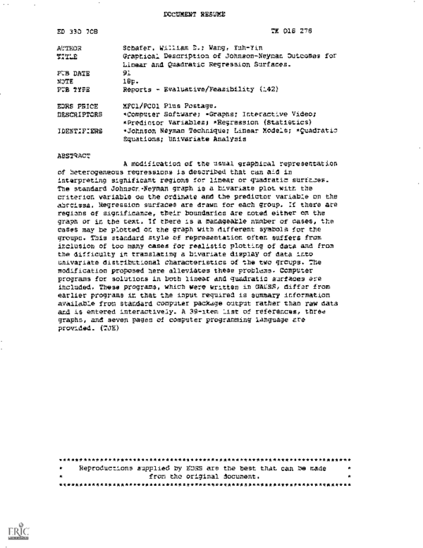 (PDF) Graphical Description of Johnson-Neyman Outcomes for Linear and ...