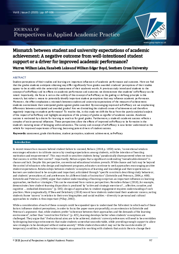 (PDF) Mismatch between student and university expectations of academic ...