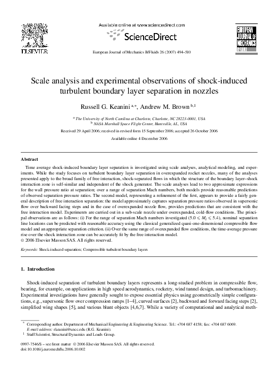 (PDF) Scale analysis and experimental observations of shock-induced turbulent boundary layer ...
