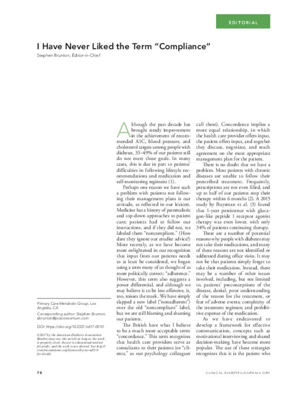 (PDF) I Have Never Liked the Term "Compliance