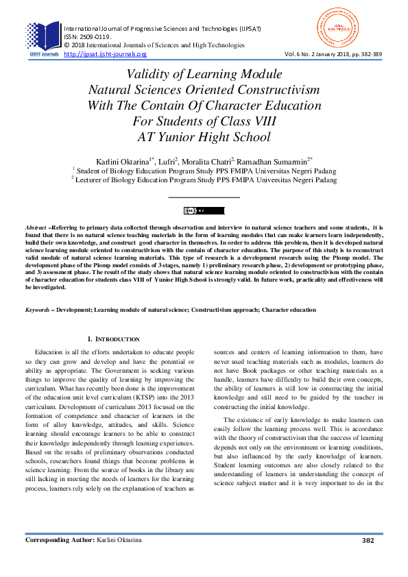 (PDF) Validity of Learning Module Natural Sciences Oriented ...