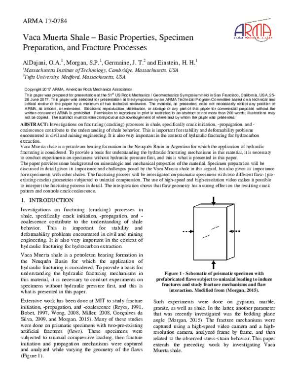 (PDF) Vaca Muerta Shale – Basic Properties, Specimen Preparation, and Fracture Processes