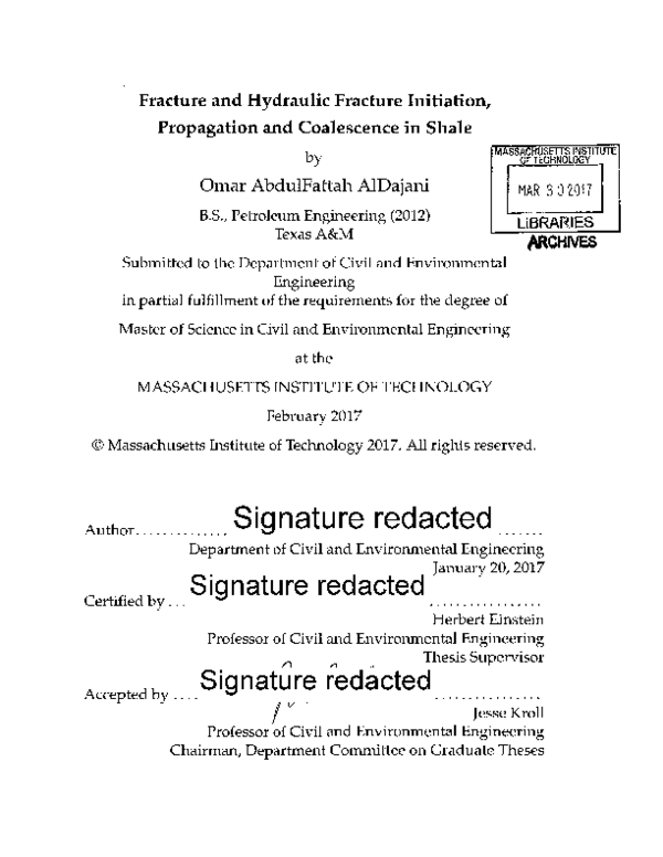 (PDF) Fracture and hydraulic fracture initiation, propagation and coalescence in shale
