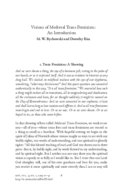 (PDF) Visions of Medieval Trans Feminism