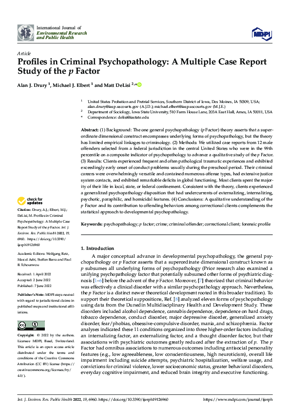 (PDF) Profiles in Criminal Psychopathology: A Multiple Case Report ...