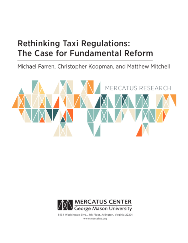 (PDF) Rethinking Taxi Regulations: The Case for Fundamental Reform