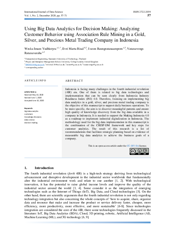 (PDF) Using Big Data Analytics for Decision Making: Analyzing Customer Behavior using ...